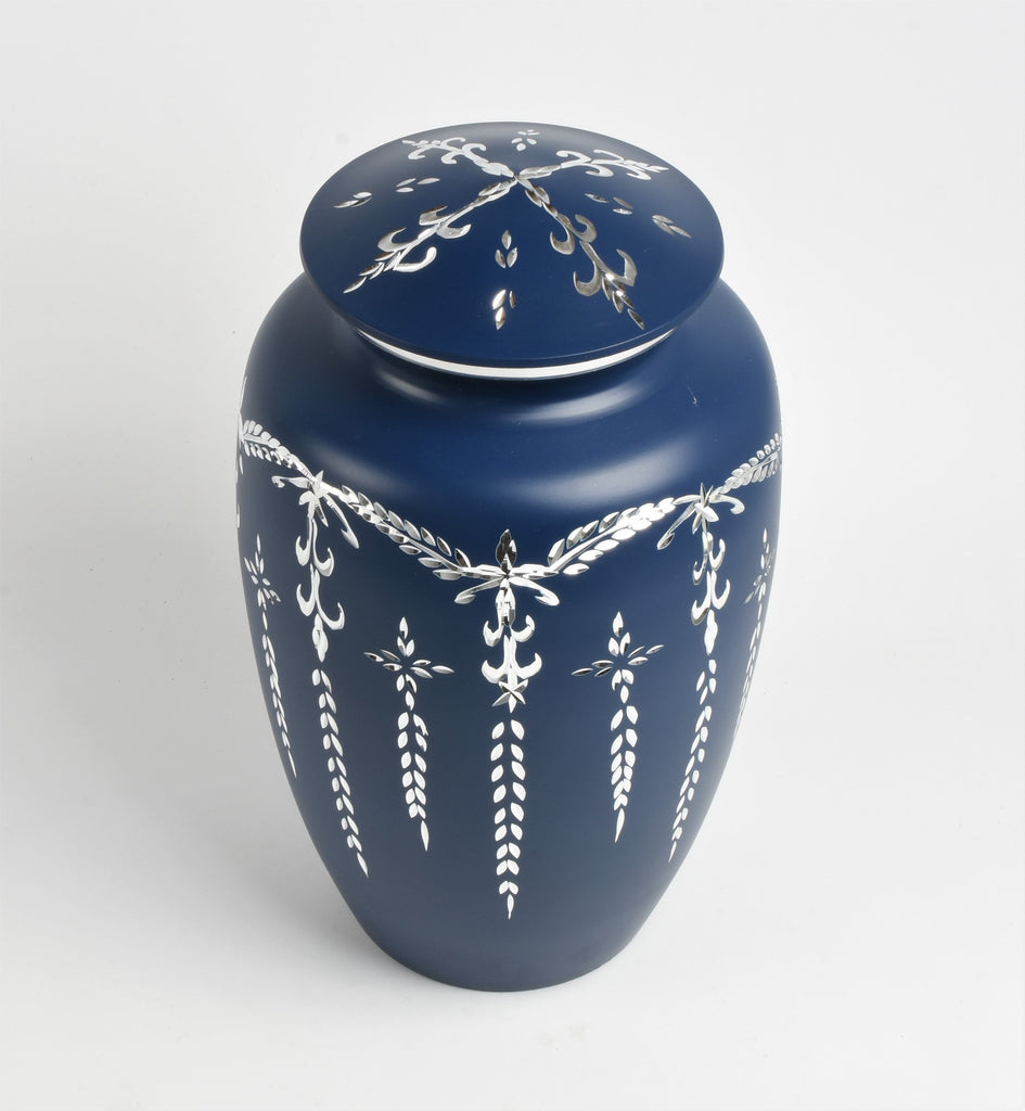 Navy Blue Diamond Aluminium Cremation Urn – UrnsWithLove
