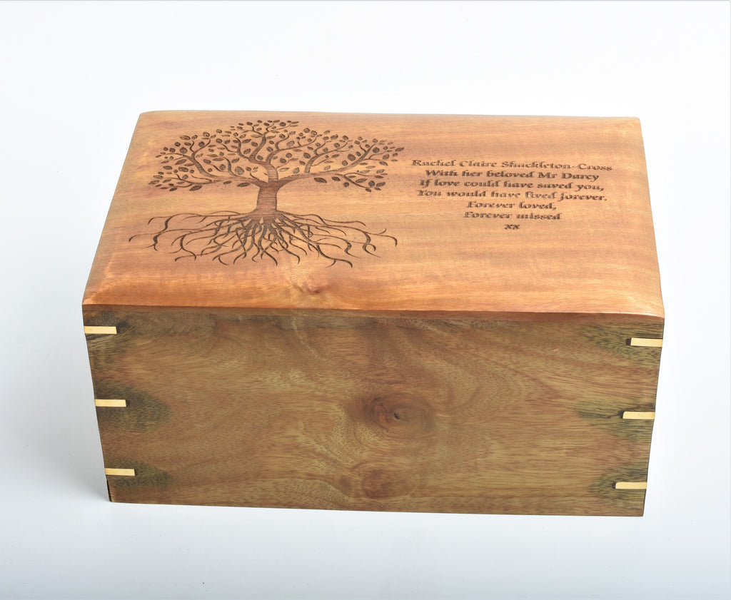 Extra Large Double Capacity Solid Wood Tree Of Life Casket – UrnsWithLove