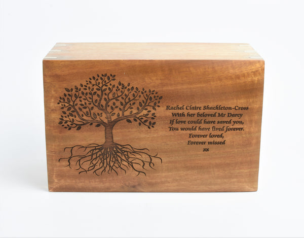 Extra Large Double Capacity Solid Wood Tree Of Life Casket – UrnsWithLove