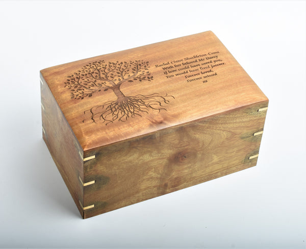 Extra Large Double Capacity Solid Wood Tree Of Life Casket – UrnsWithLove