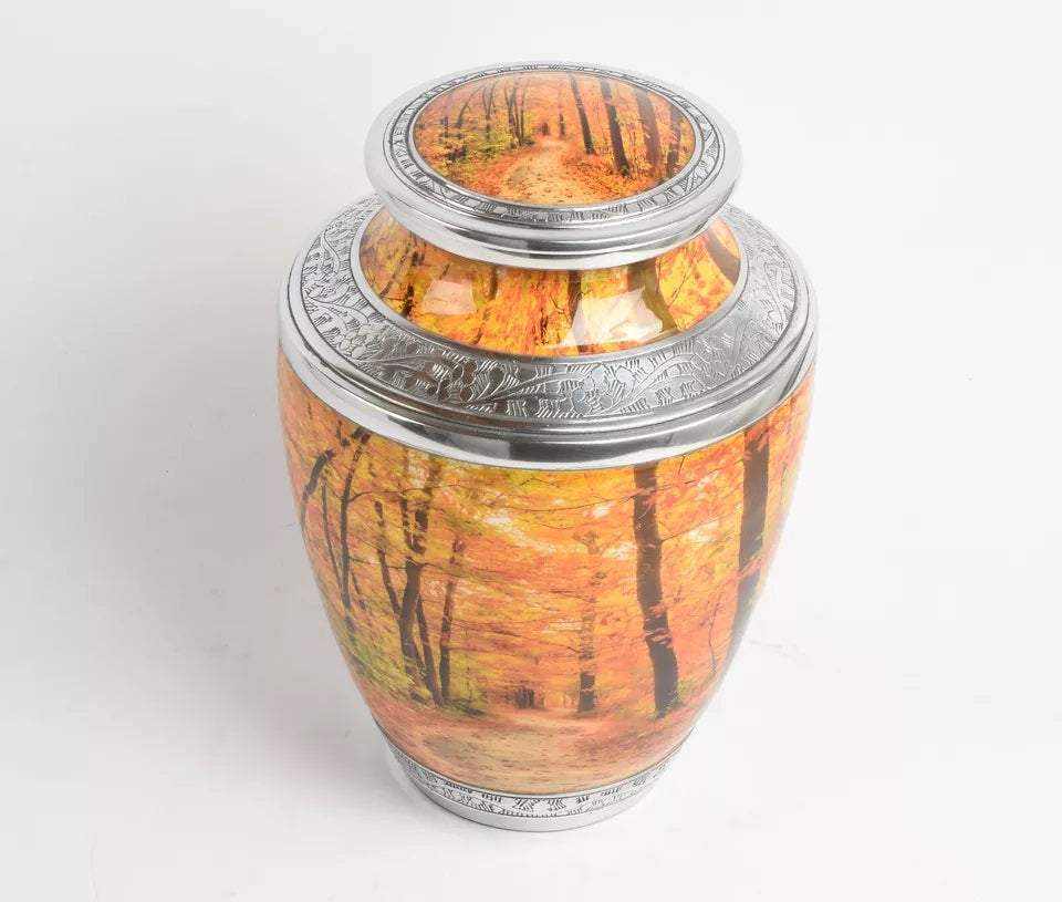 Woodland Design Aluminium Cremation Urn – UrnsWithLove