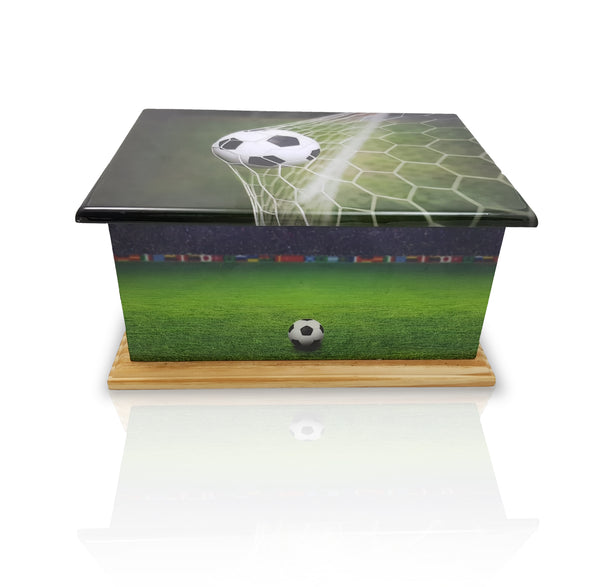 Football MDF/Teak Wood Casket For Ashes – UrnsWithLove